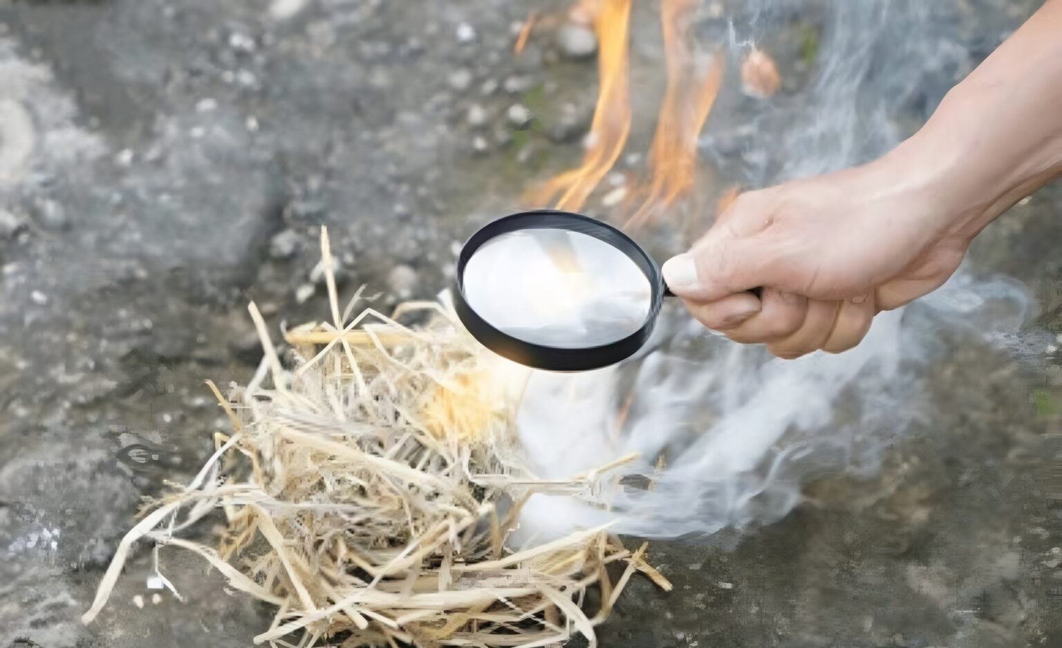 Starting A Fire With A Magnifying Glass - The Survival Way